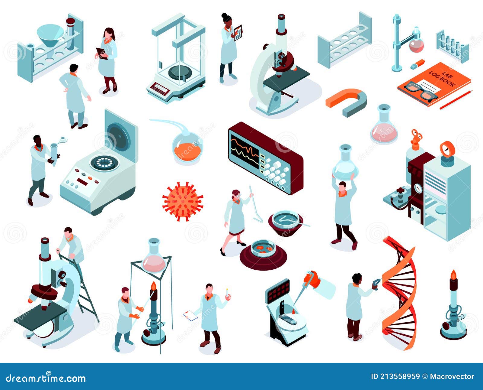 Isometric Science Laboratory Icon Set Stock Vector - Illustration of ...