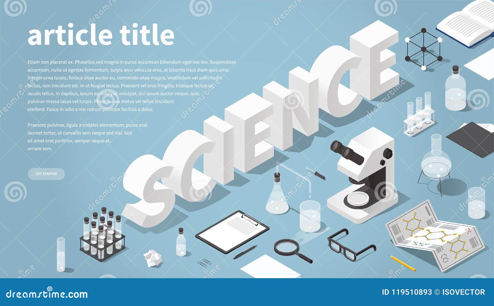 Isometric Science Landing Page Illustration Stock Vector - Illustration ...