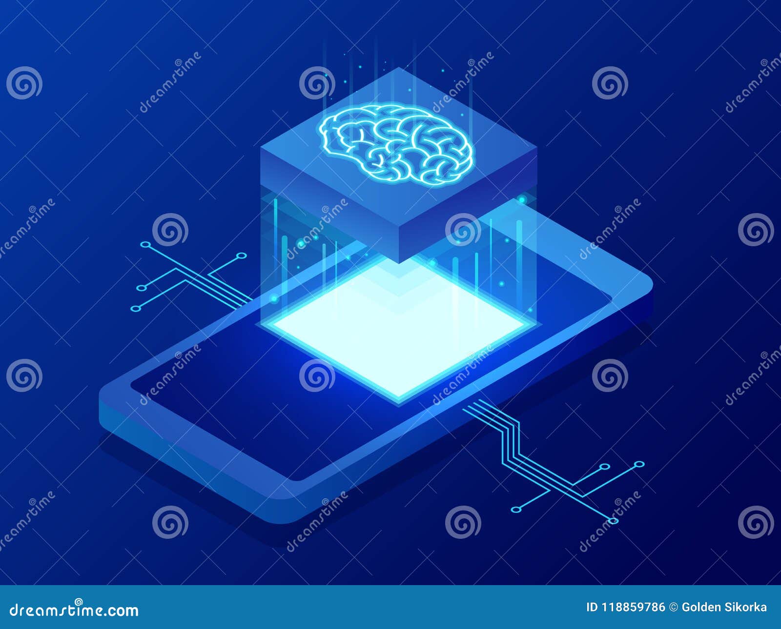 Isometric Science Teacher Bot Concept. Artificial Intelligence ...