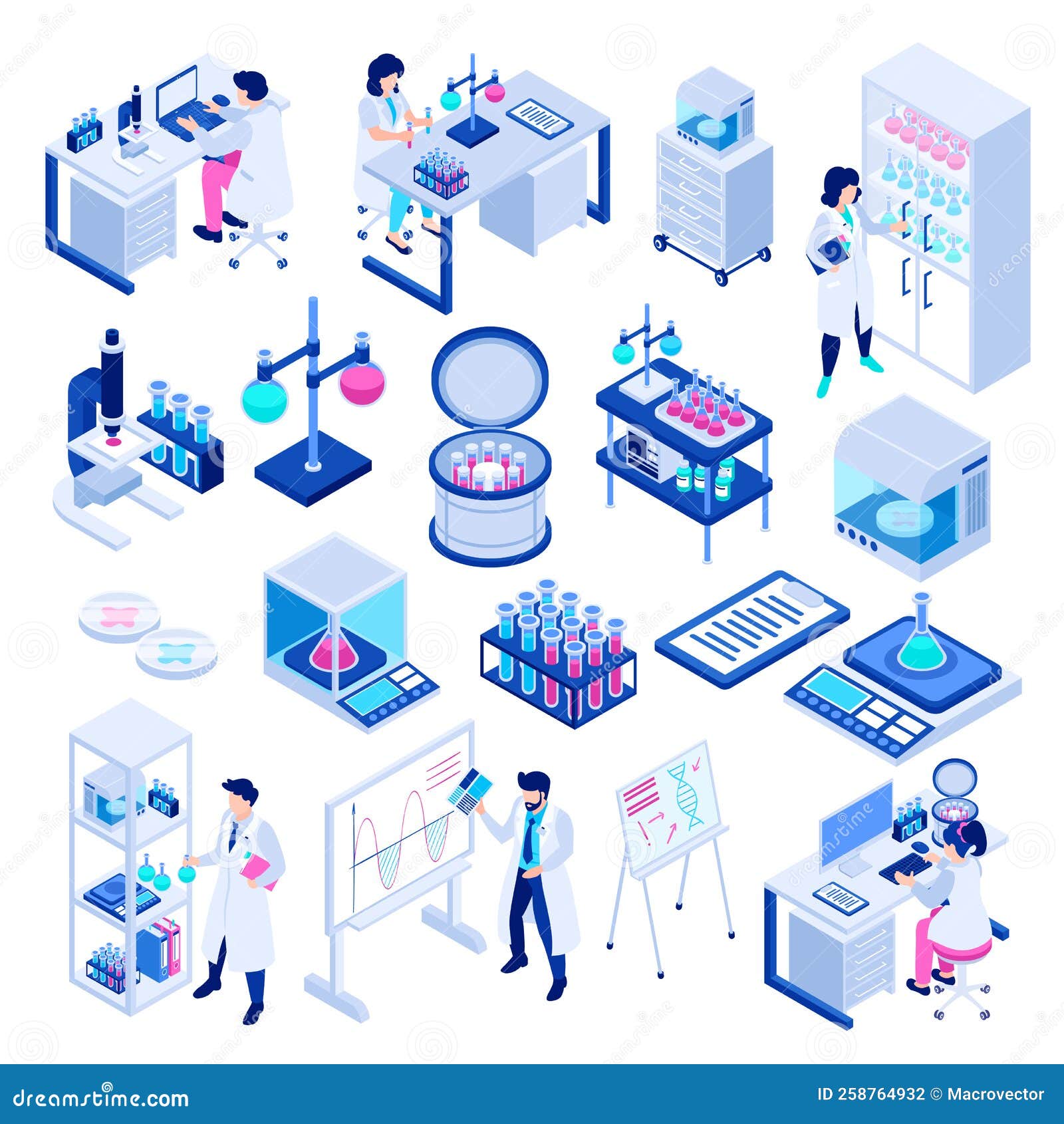 Isometric Scientific Laboratory Set Stock Vector - Illustration of ...