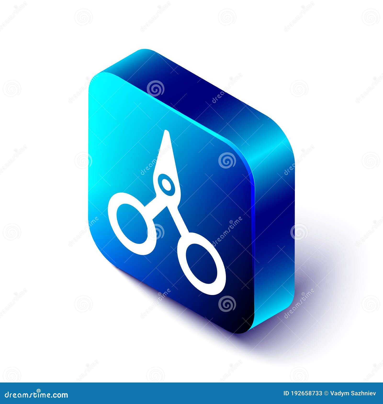 Isometric Scissors Icon Isolated on White Background. Cutting Tool Sign ...