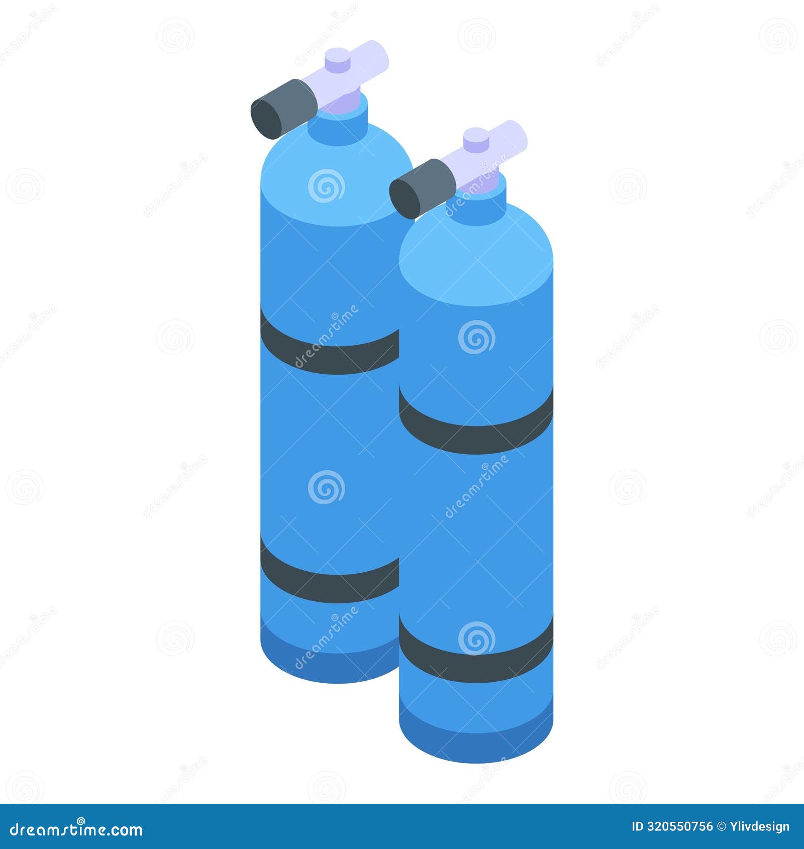 Isometric Scuba Diving Oxygen Tanks Stock Vector - Illustration of ...