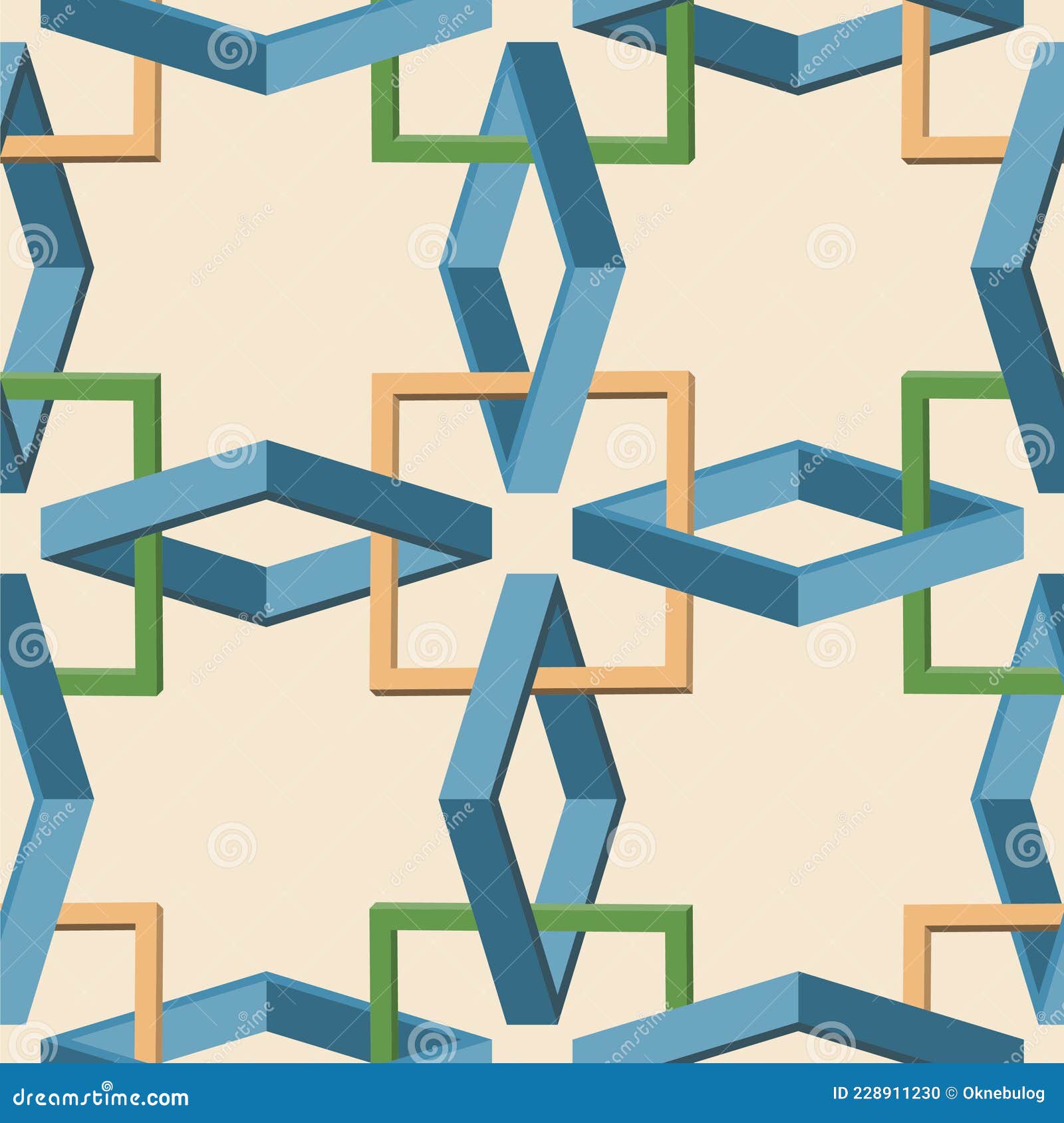 Isometric Seamless Pattern of Connected 3d Frames. Vector Illustration ...