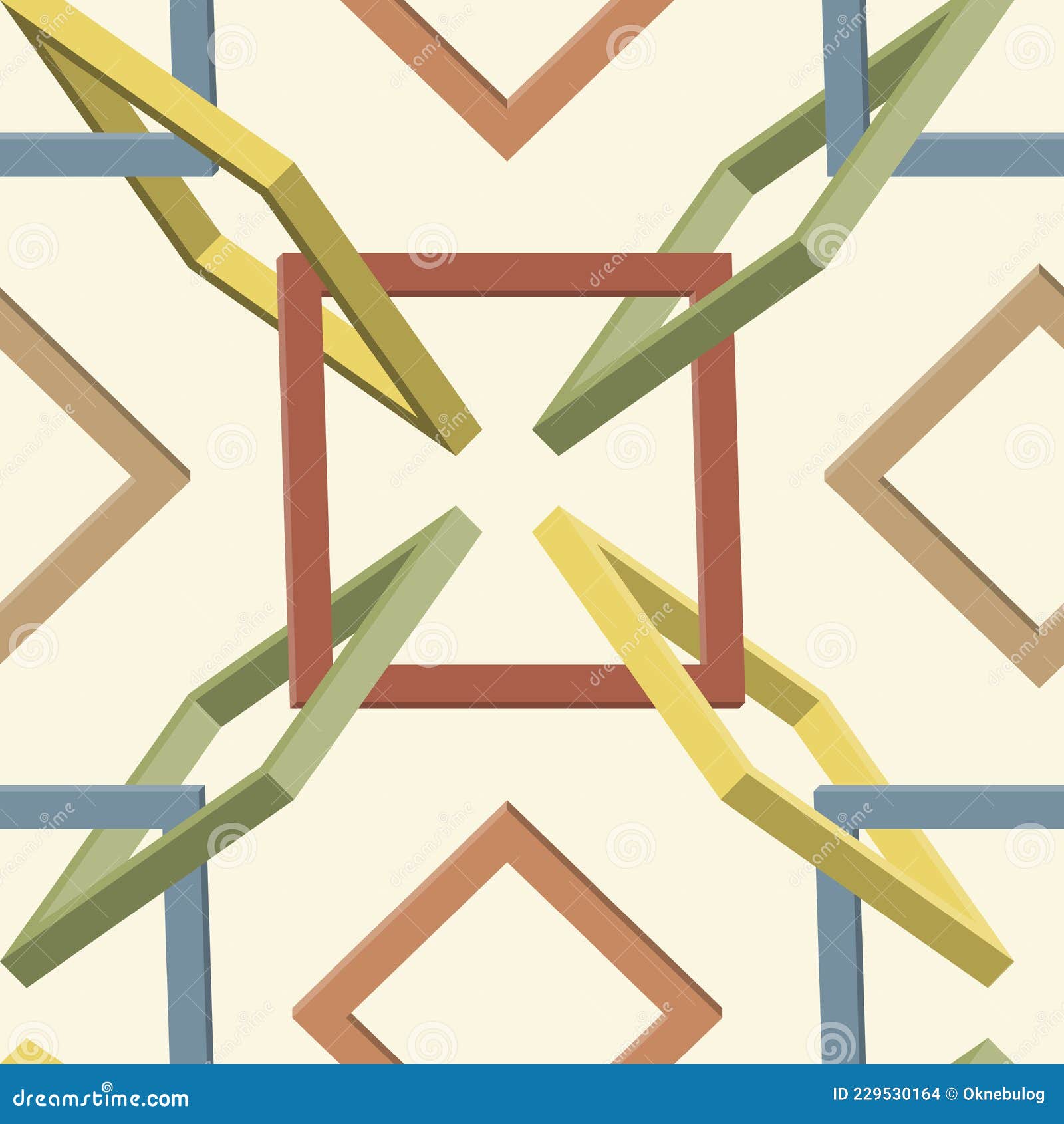 Isometric Seamless Pattern of Connected 3d Frames. Vector Illustration ...