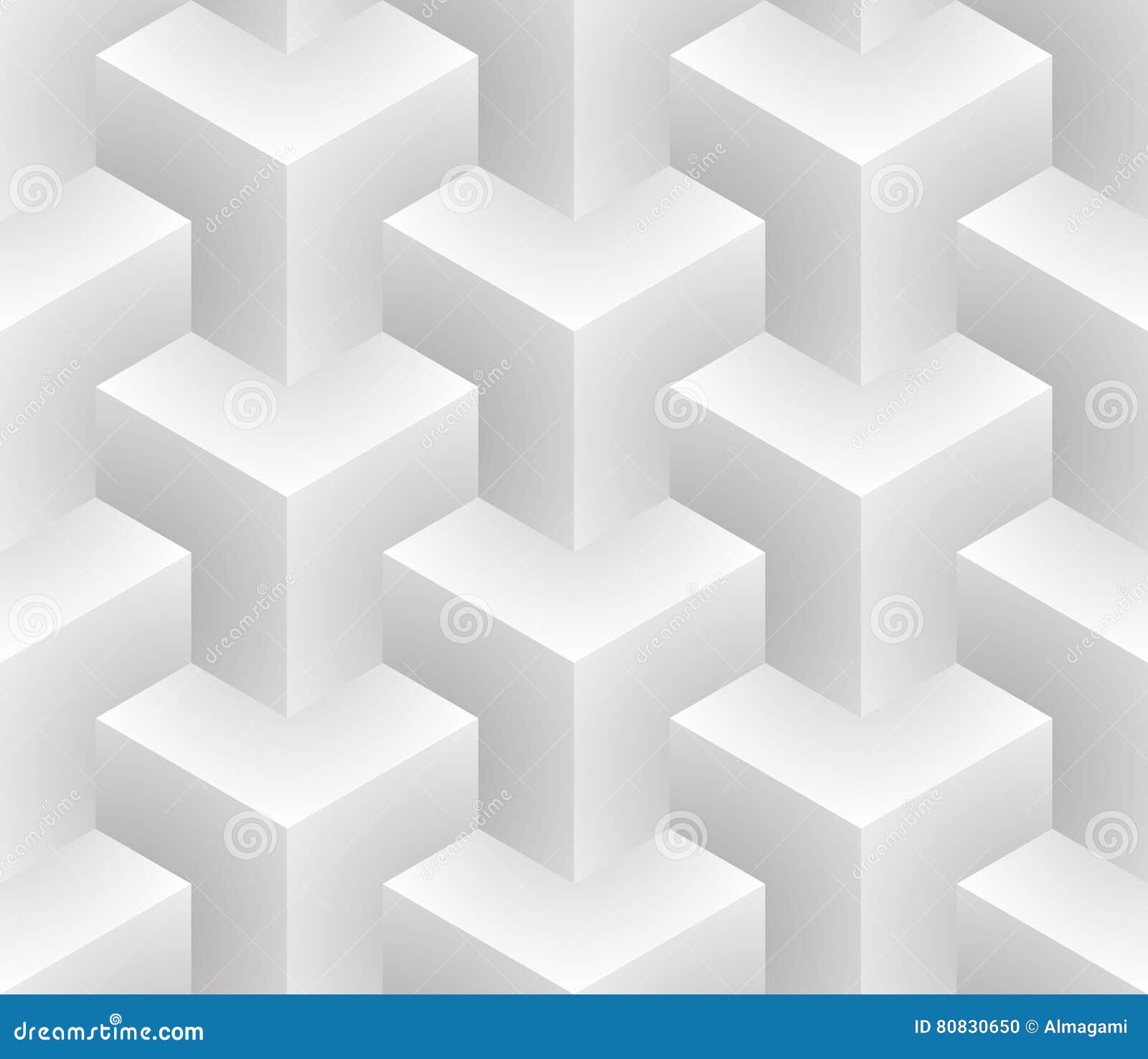 Isometric Seamless Pattern. 3D Optical Illusion Background. Stock ...