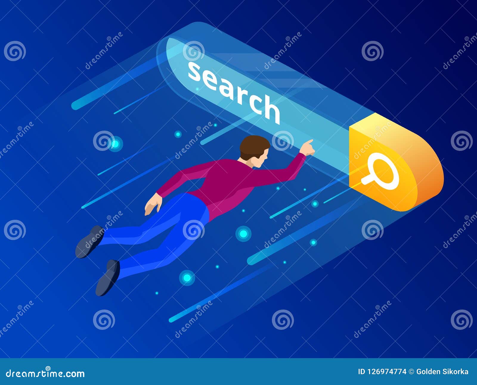 Isometric Search Bar Modern Concept. Search Engine Optimization and Web Analytics Elements Stock ...