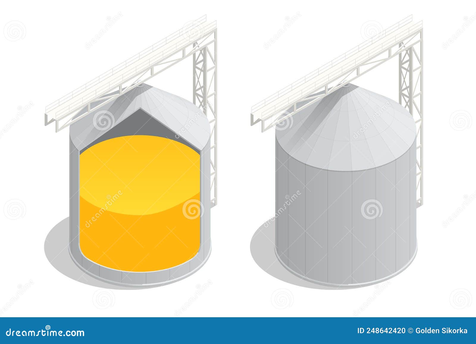 Isometric Section of a Cylindrical Grain Silo for Infographics. Export ... Isometric Section of a Cylindrical Grain Silo for Infographics. Export ...