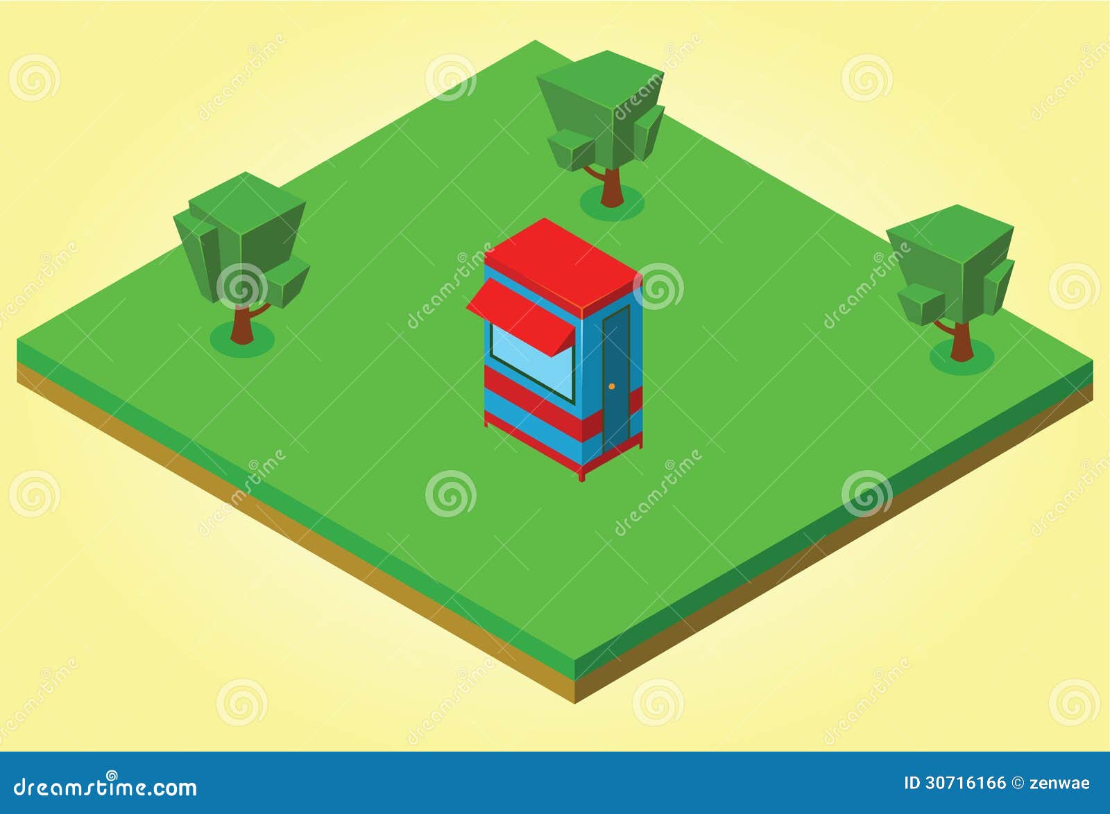 Isometric security cabin stock vector. Illustration of outdoor - 30716166