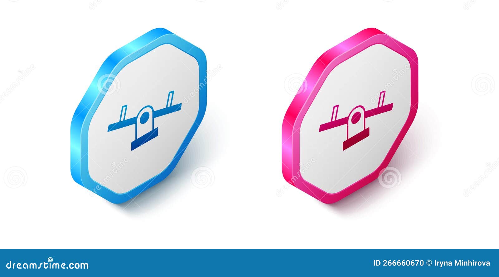 Isometric Seesaw Icon Isolated On Blue And Purple Background. Teeter ...