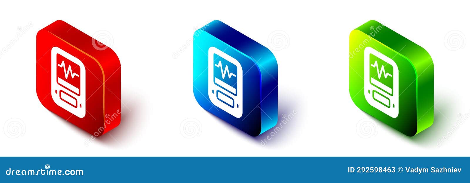 Isometric Seismograph Icon Isolated on White Background. Earthquake ...