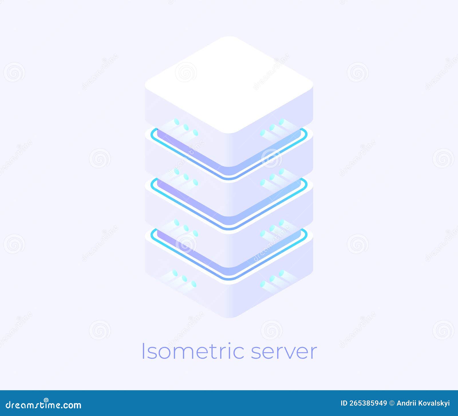 Isometric Server with Buttons. Data Storage Concept Stock Illustration ...