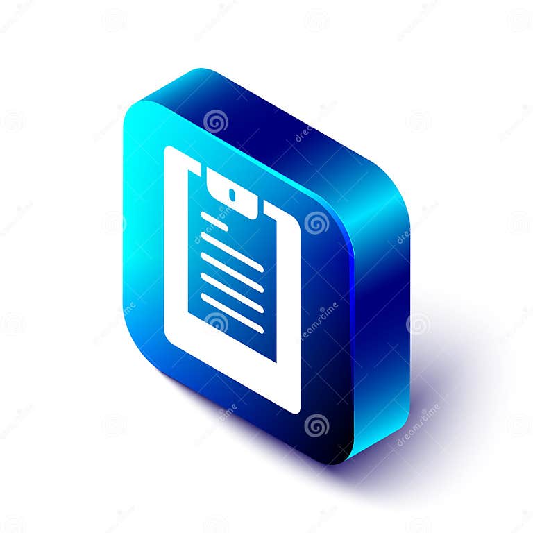 Isometric Server, Data Report Icon Isolated on White Background. Blue ...