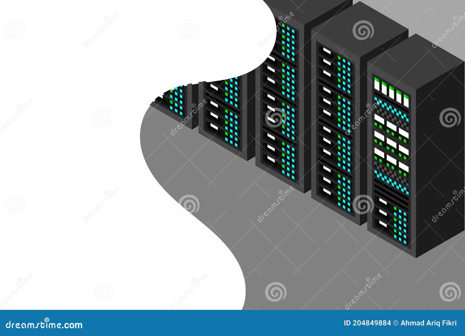 Isometric Server Equipment. Stock Vector - Illustration of business ...