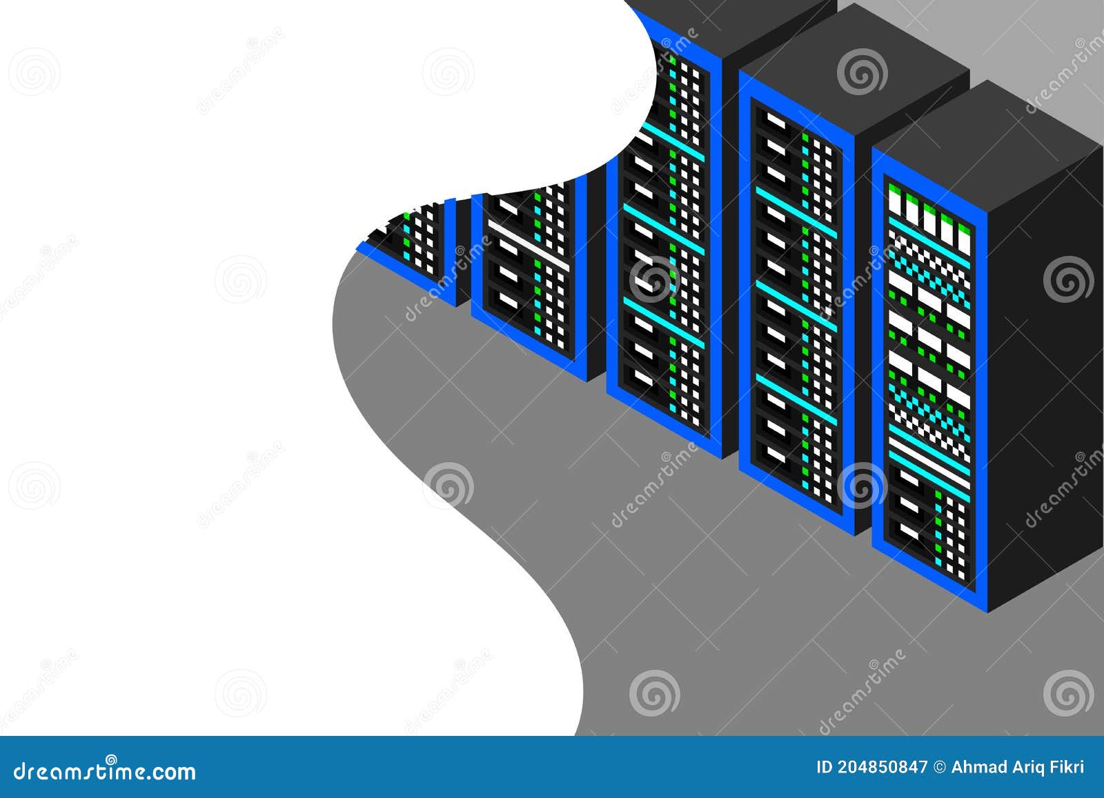 Isometric Server Equipment. Stock Vector - Illustration of backup, device: 204850847