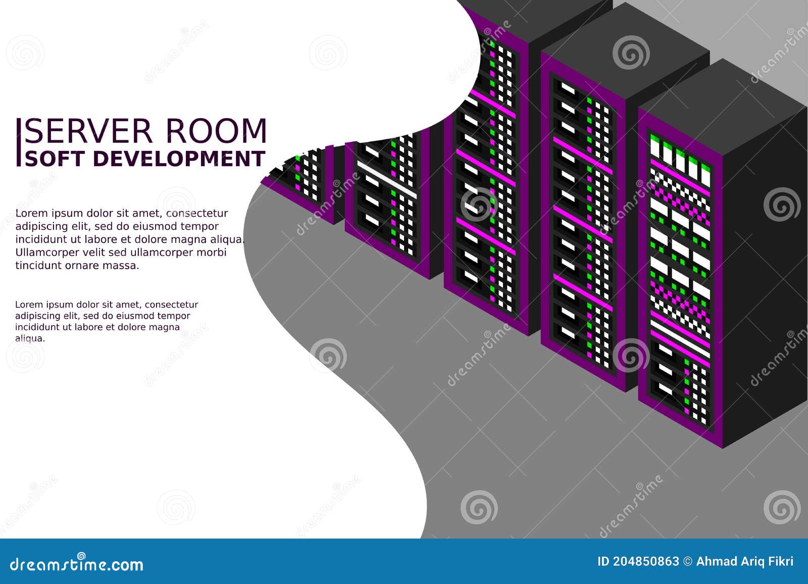 Isometric Server Equipment. Stock Vector - Illustration of connection ...