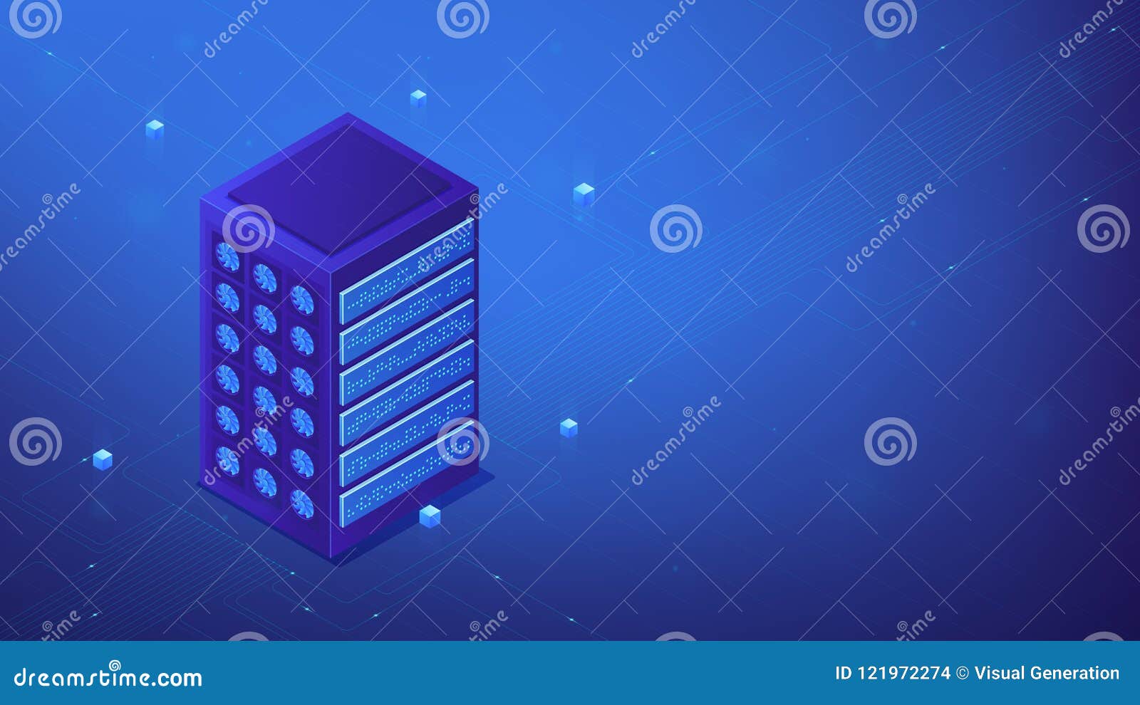 Isometric Server Farm Concept. Stock Vector - Illustration of farm ...