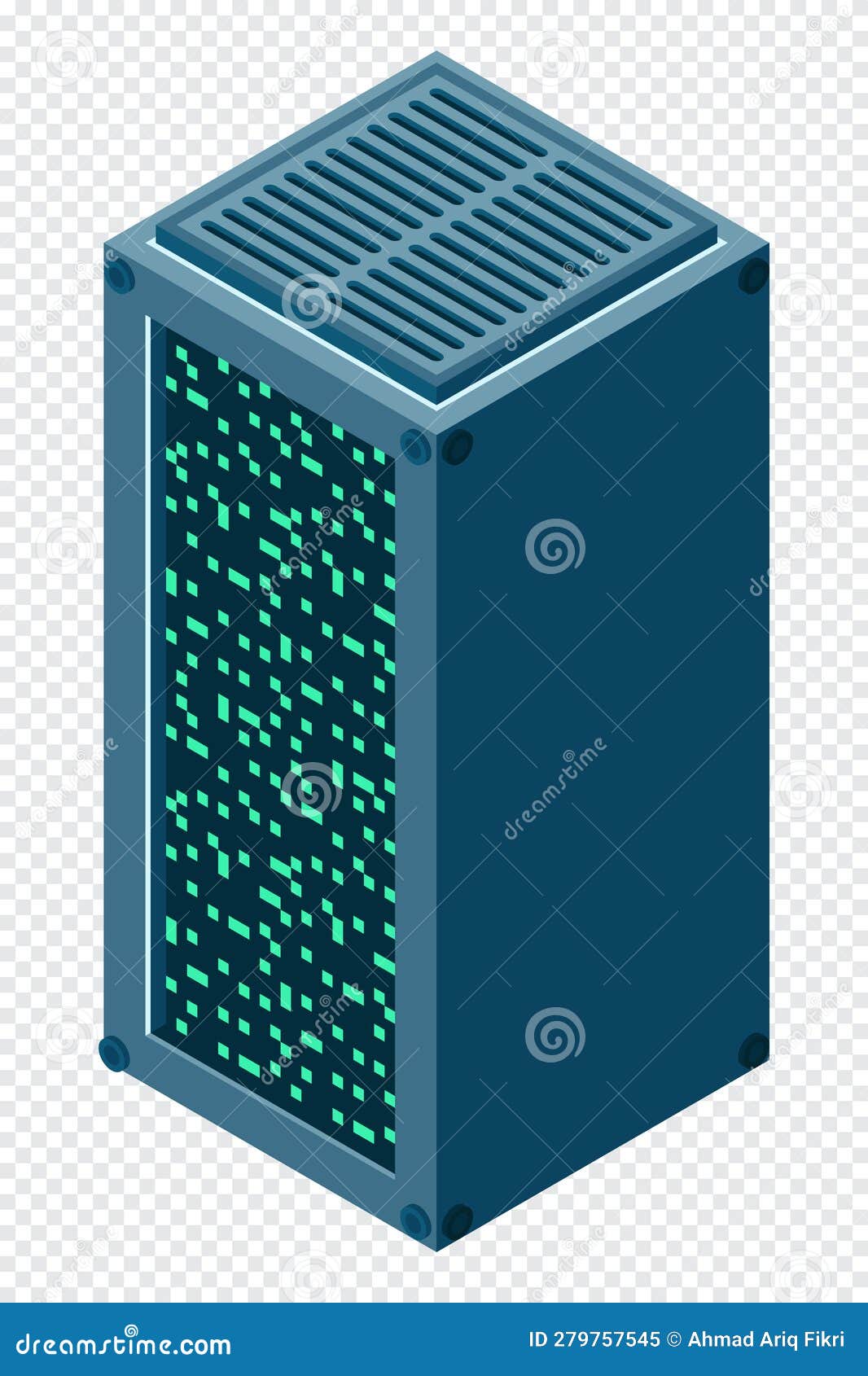 Isometric Server. Network Server Room. 3D Computer Equipment. Storage ...