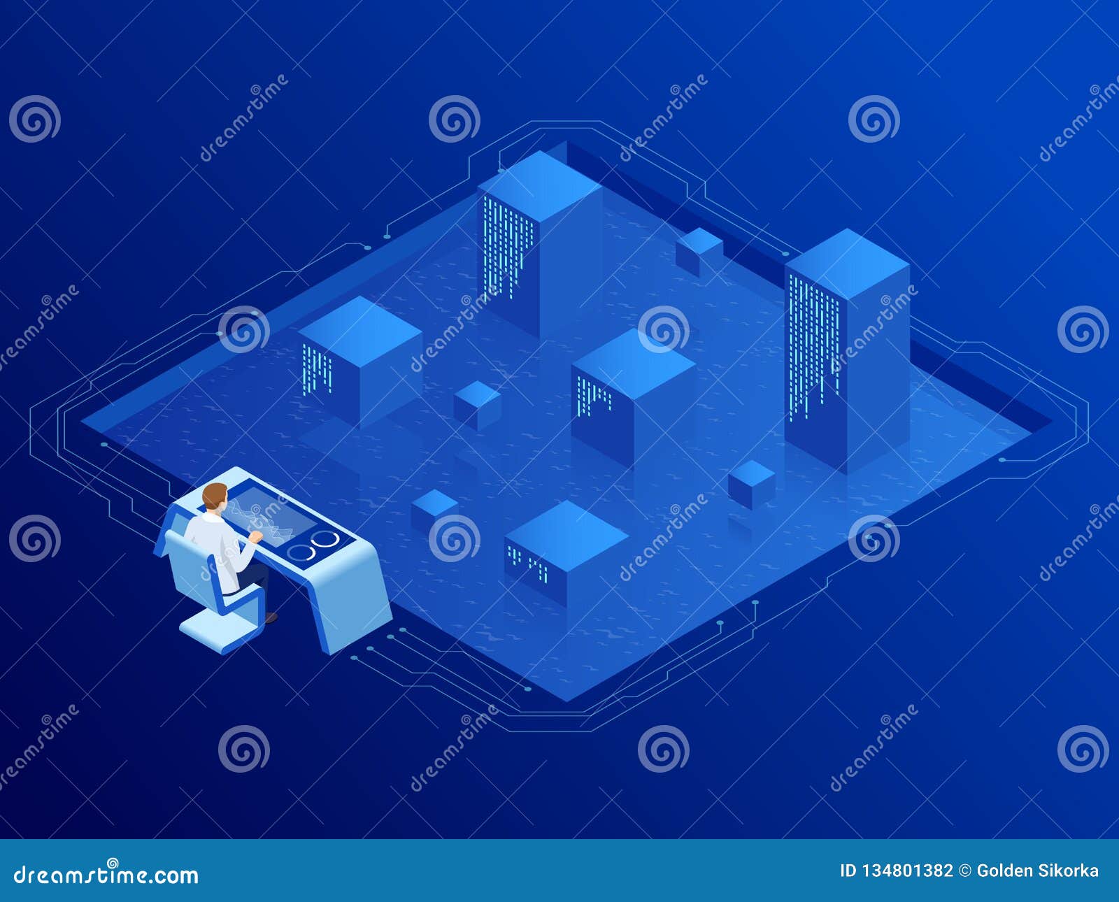 Datacenter Engineers Infographic Concept Vector Illustration | CartoonDealer.com #91422462