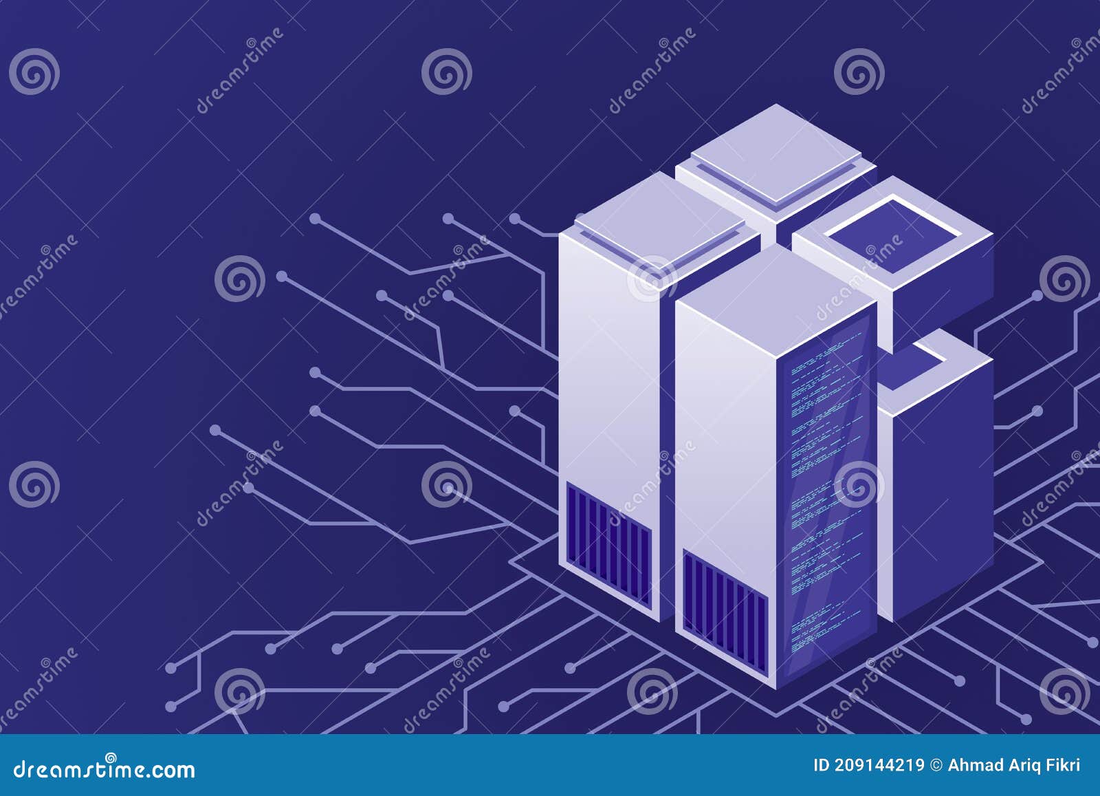 Isometric Servers Vector Design. Isometric Data Center Stock Vector ...