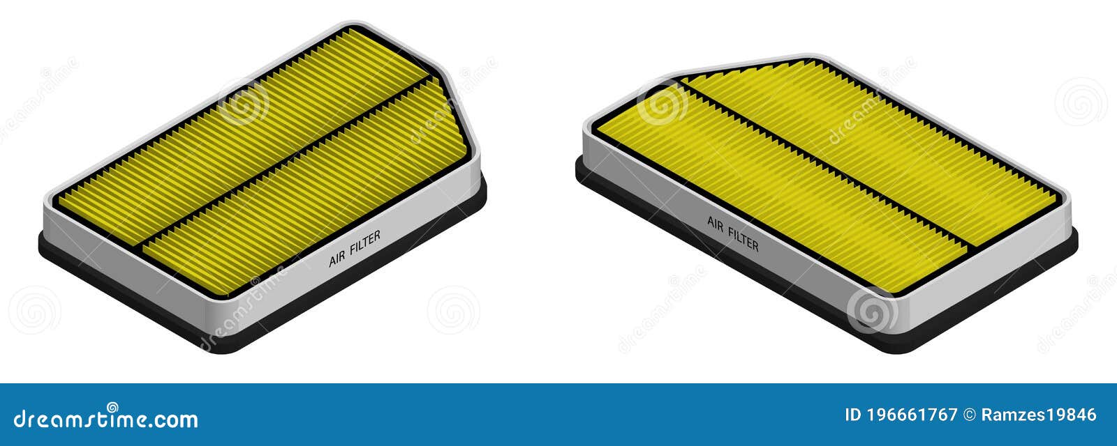 Isometric. Set of Air Filters for Car Interior. Air Conditioning in Car ...