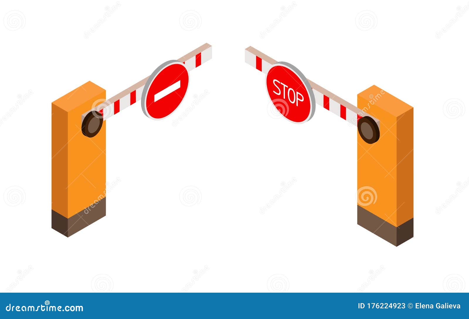 Barrier Flat Isometric Vector Illustration. Stock Vector - Illustration ...
