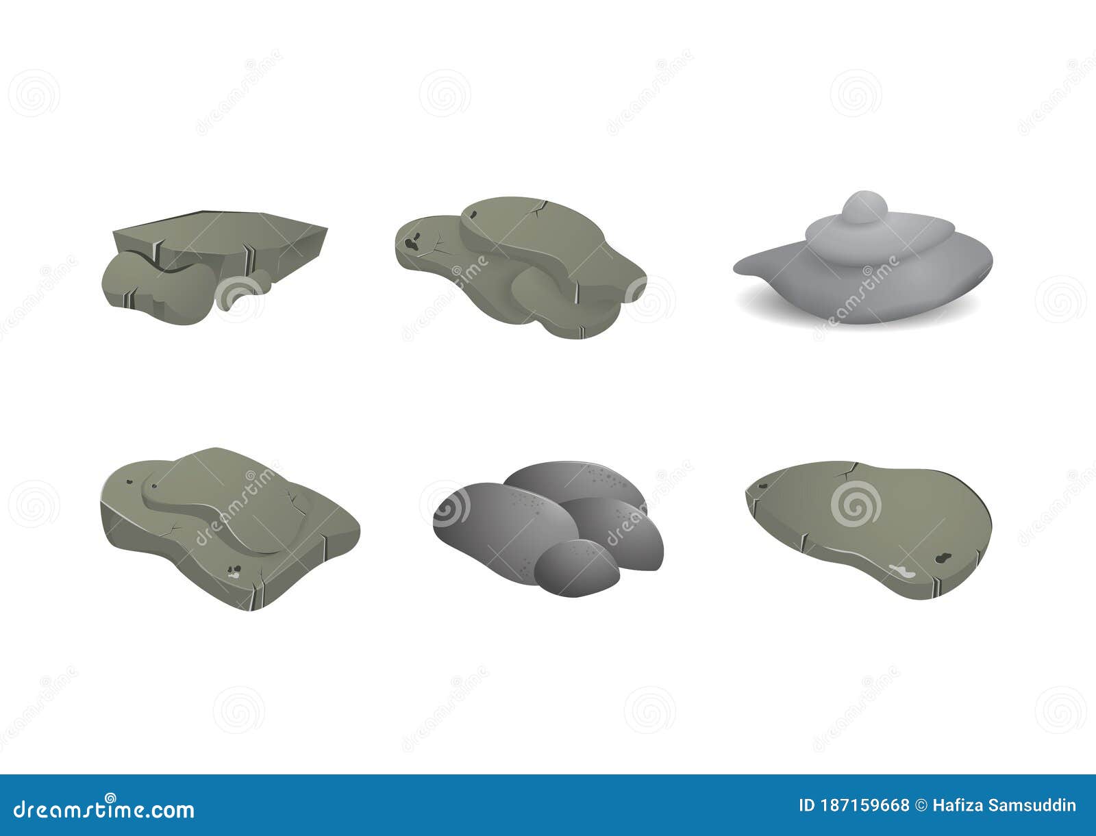 Isometric Set of Rocks. Vector Illustration Decorative Design Stock ...