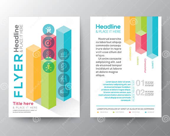 Isometric Shape Design Brochure Flyer Layout Vector Template Stock ...