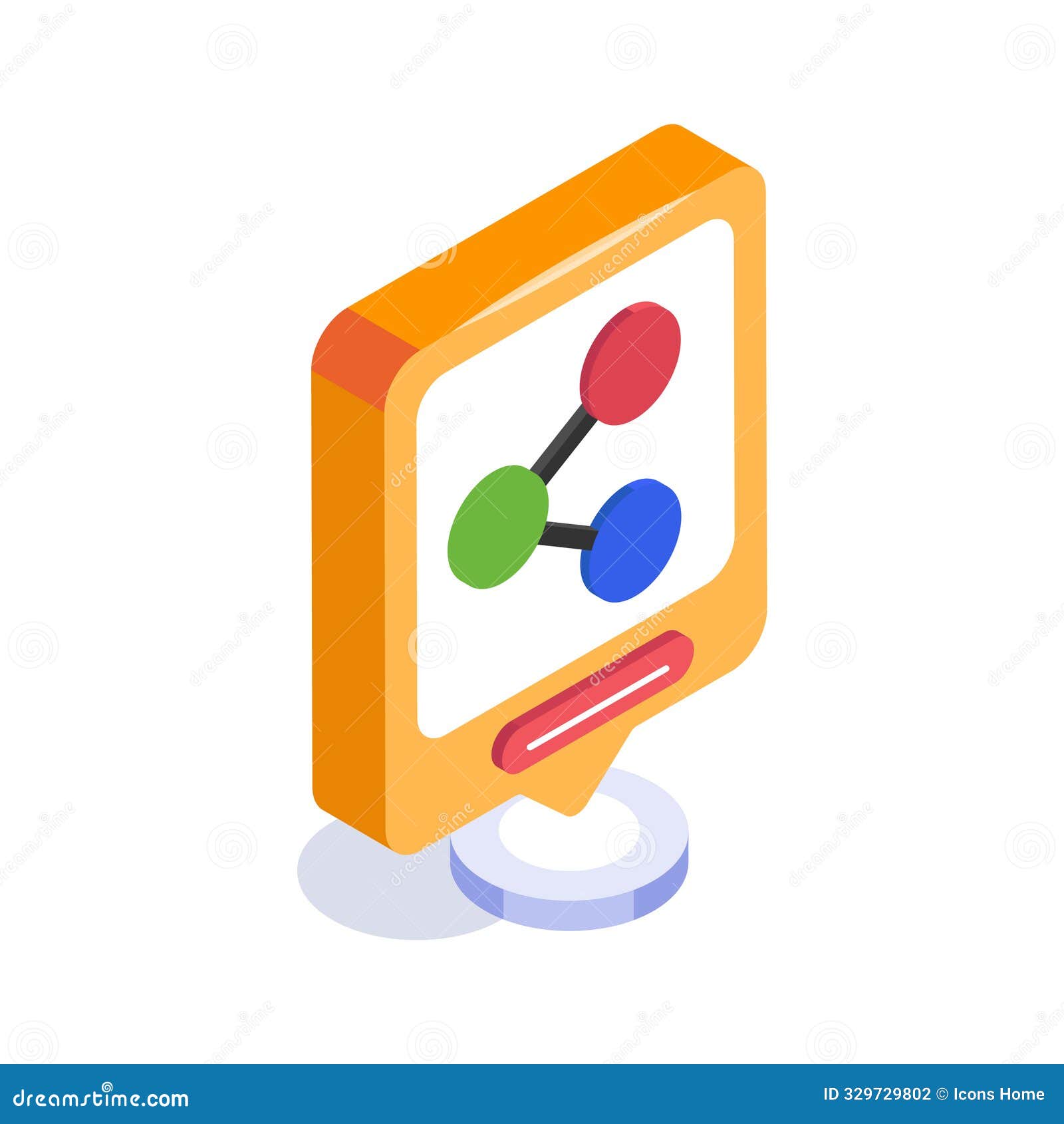 Isometric Sharing Center Icon Depicting Interconnected Nodes for ...