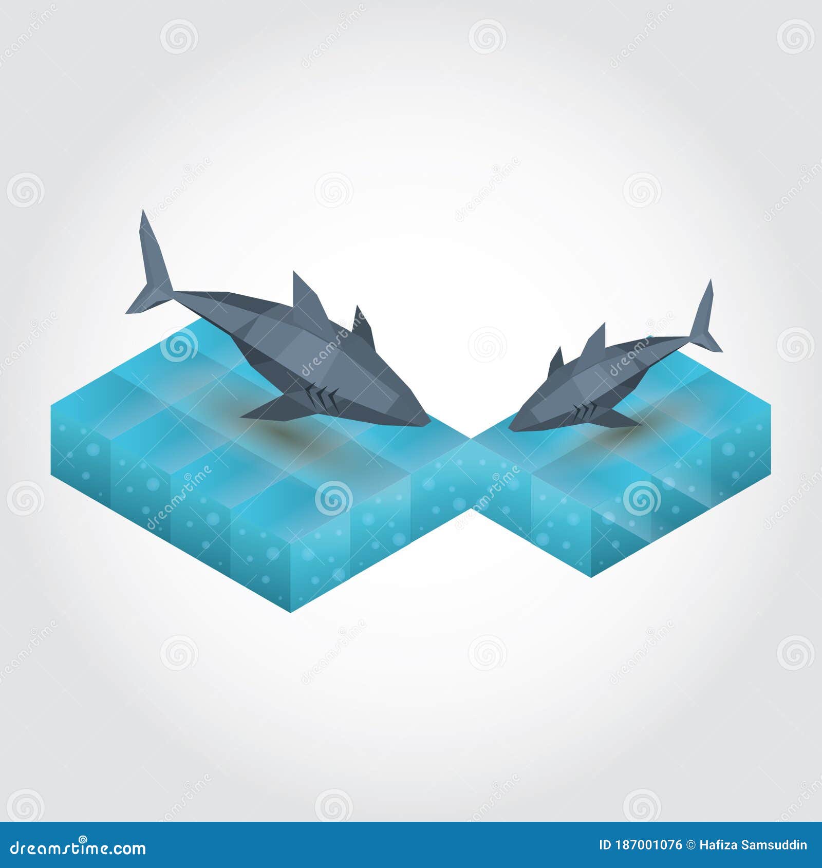 Isometric Shark. Vector Illustration Decorative Design Stock Vector ...