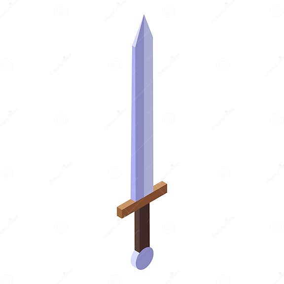 Isometric Sharp Sword Pointing Up Stock Vector - Illustration of ...
