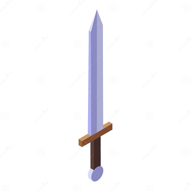 Isometric Sharp Sword Pointing Up Stock Vector - Illustration of ...