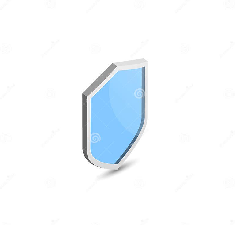 Isometric shield stock vector. Illustration of abstract - 129536276