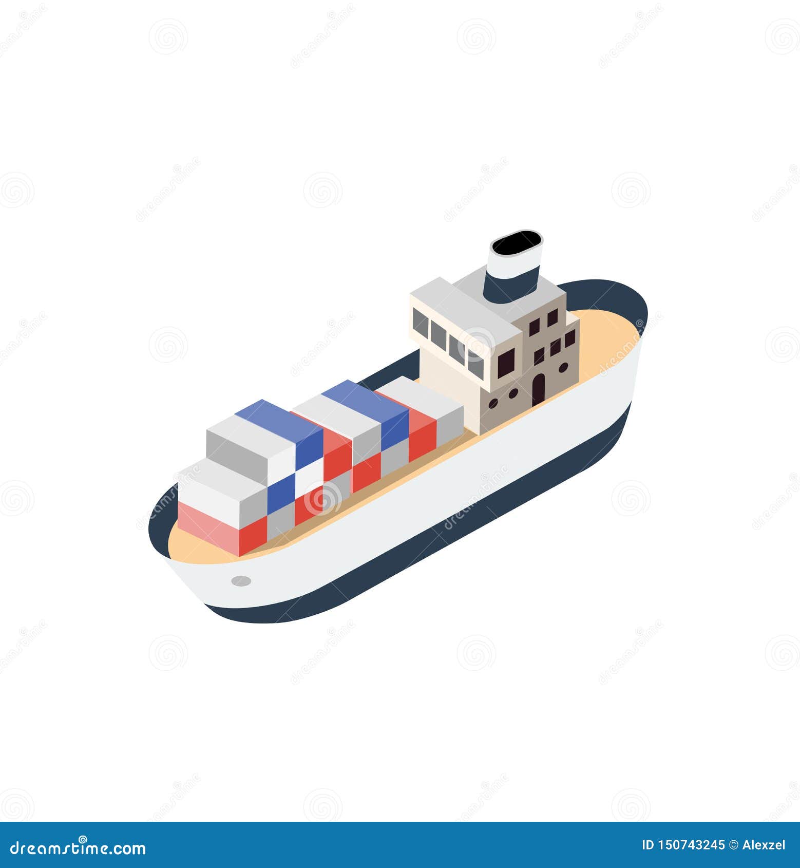 Isometric Ship Cargo Cartoon Vector | CartoonDealer.com #150738361