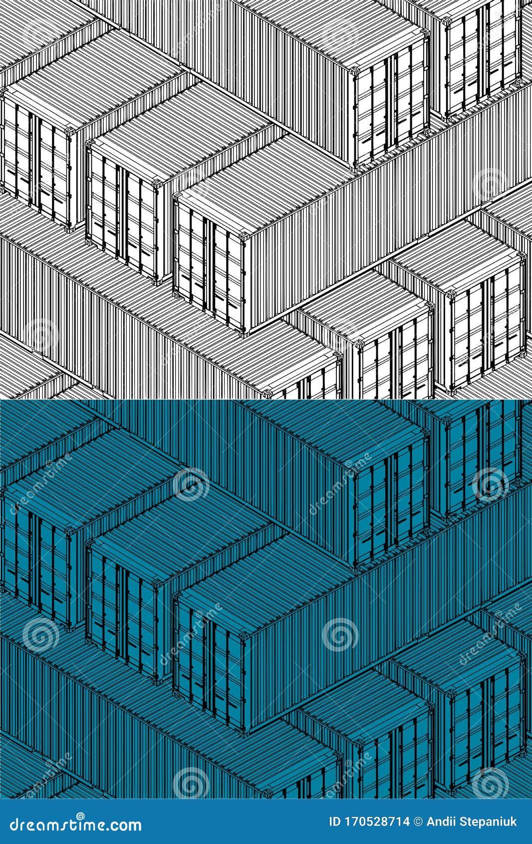 Isometric Shipping Containers Stock Vector - Illustration of freight ...