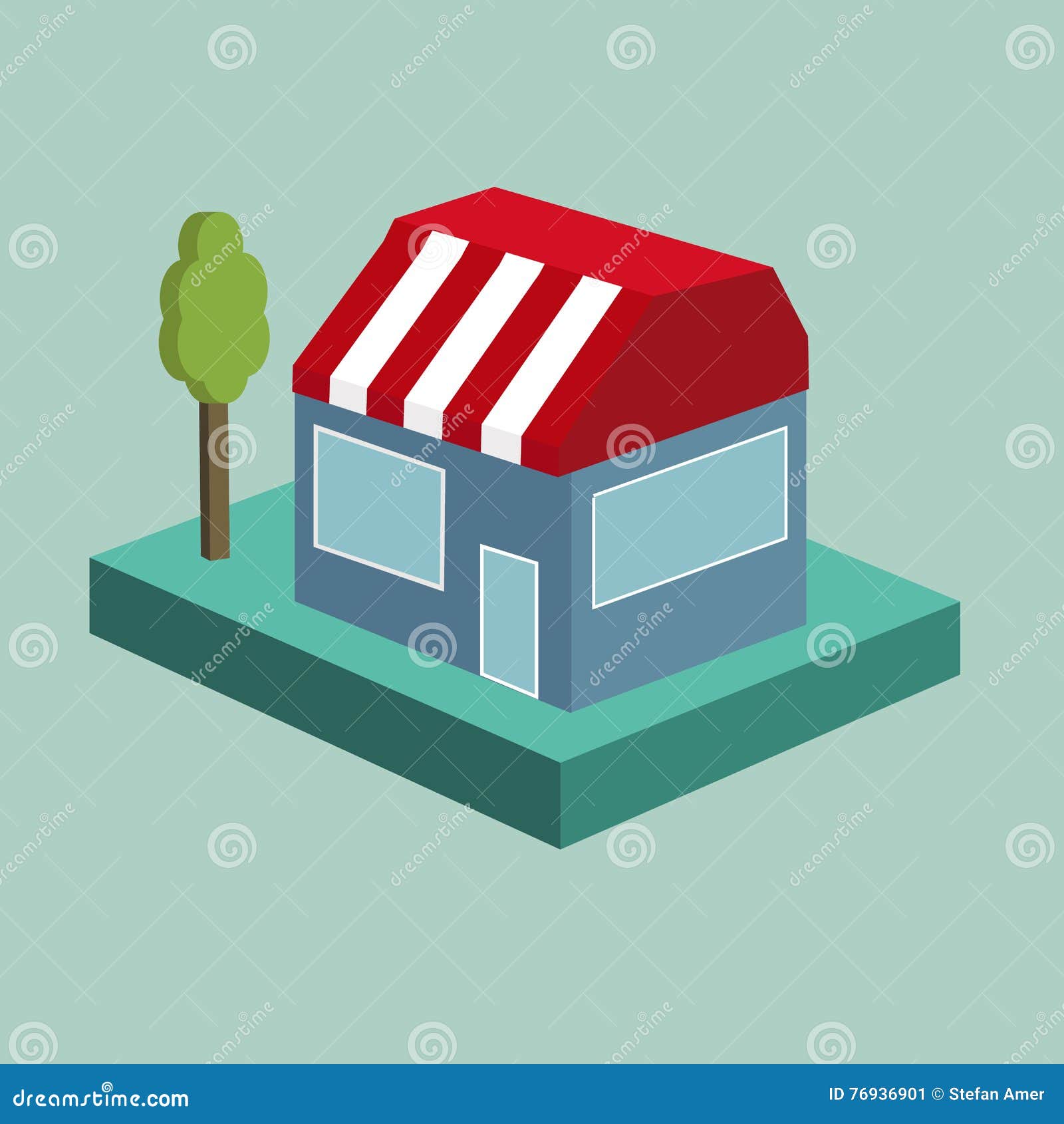 Isometric Shop Building, Vector Illustration Stock Vector ...