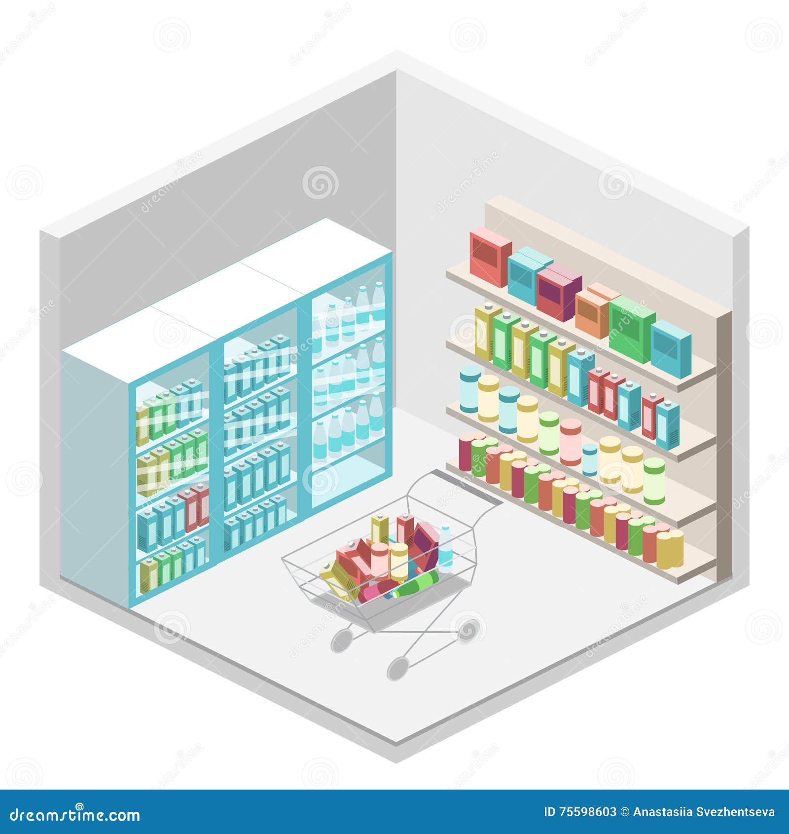 Isometric shop stock illustration. Illustration of commercial - 75598603