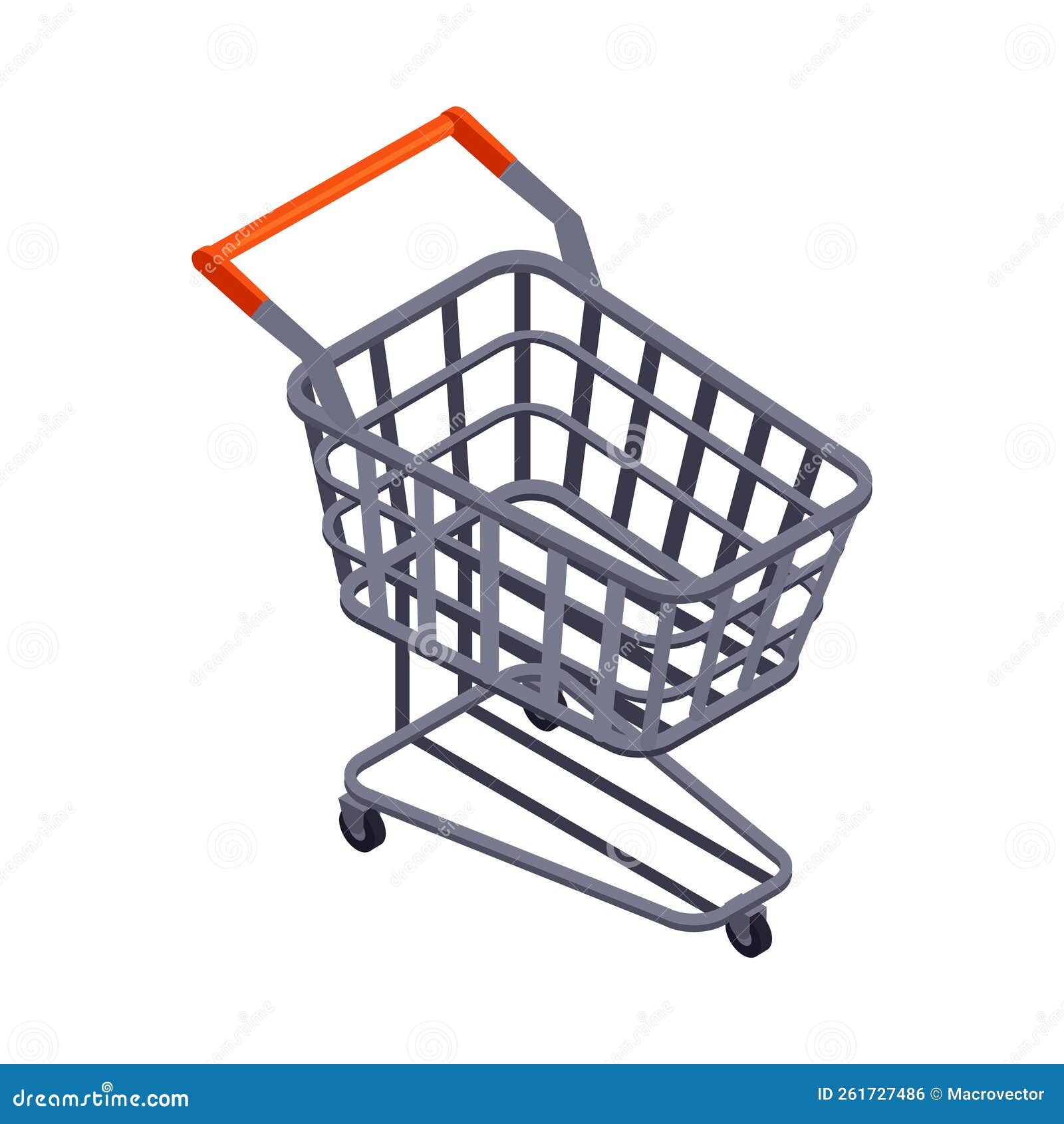 Isometric Shopping Trolley stock vector. Illustration of icon - 261727486