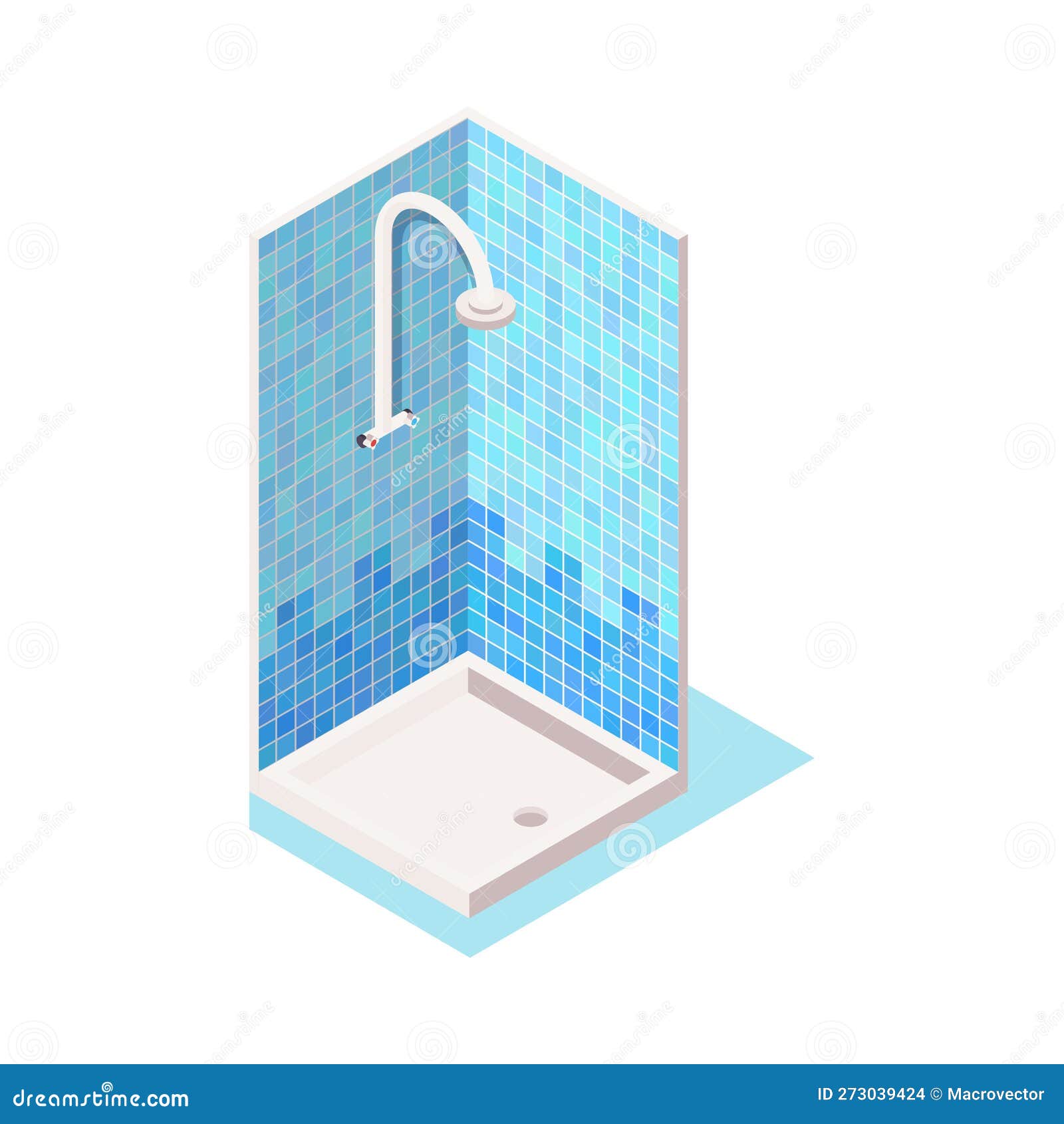 Isometric Shower Unit stock vector. Illustration of household - 273039424