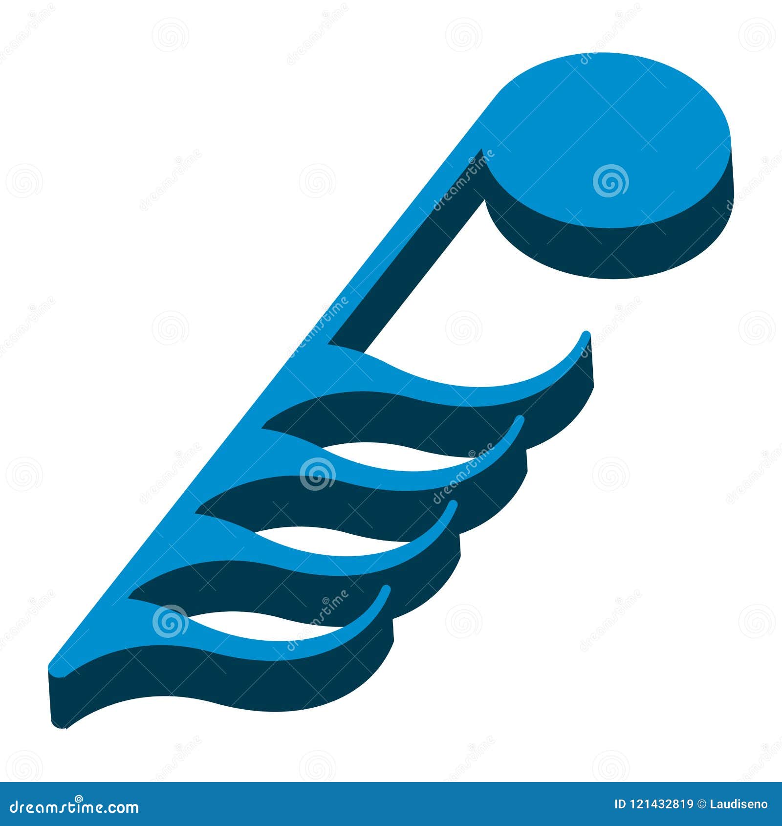 Isometric Sixty-fourth Musical Note Stock Vector - Illustration of ...