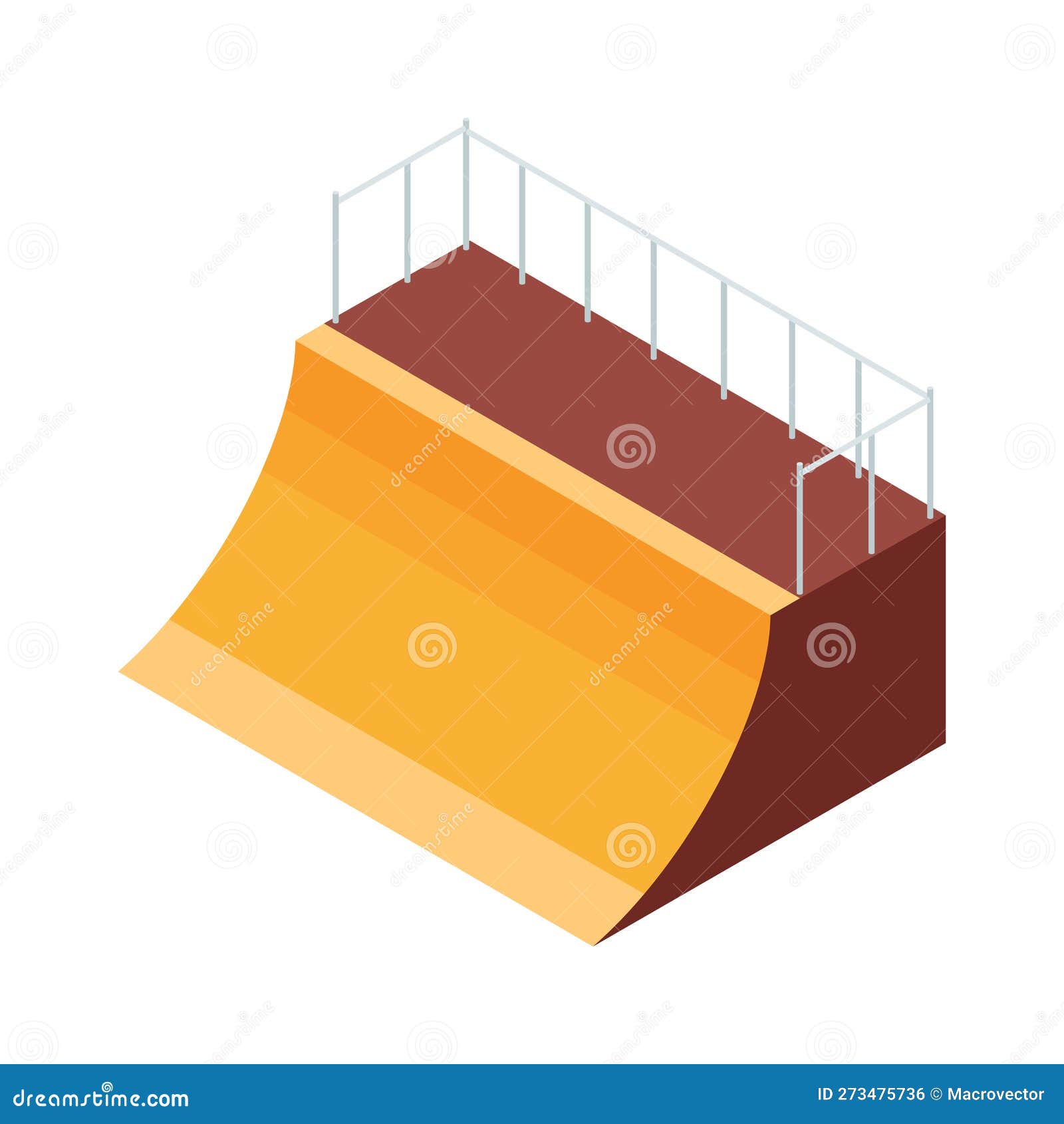 Isometric Ramp For Wheelchair Entry. Concret Ramp Way With Steel ...