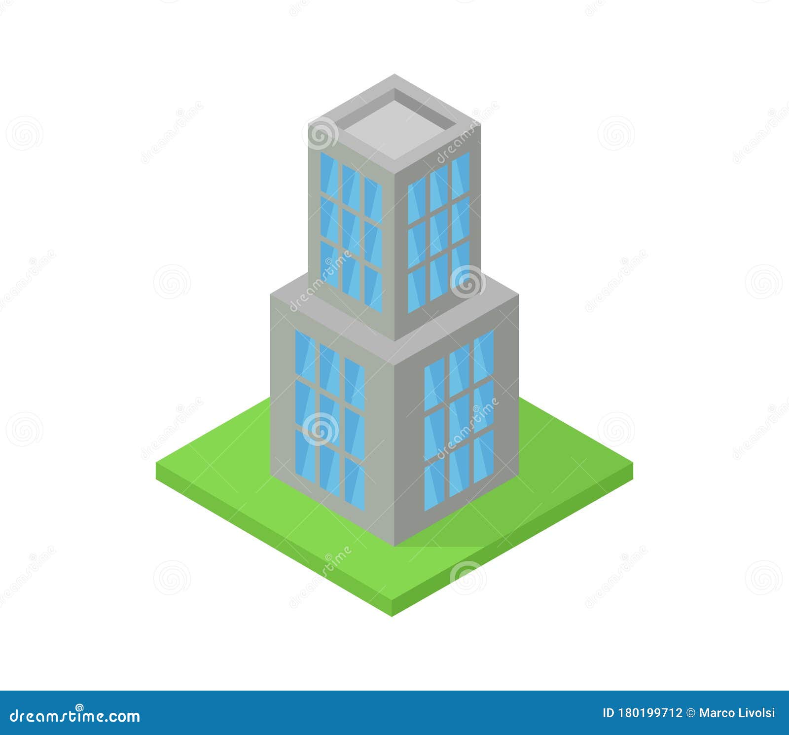 Isometric Skyscraper Icon Illustrated in Vector on White Background ...