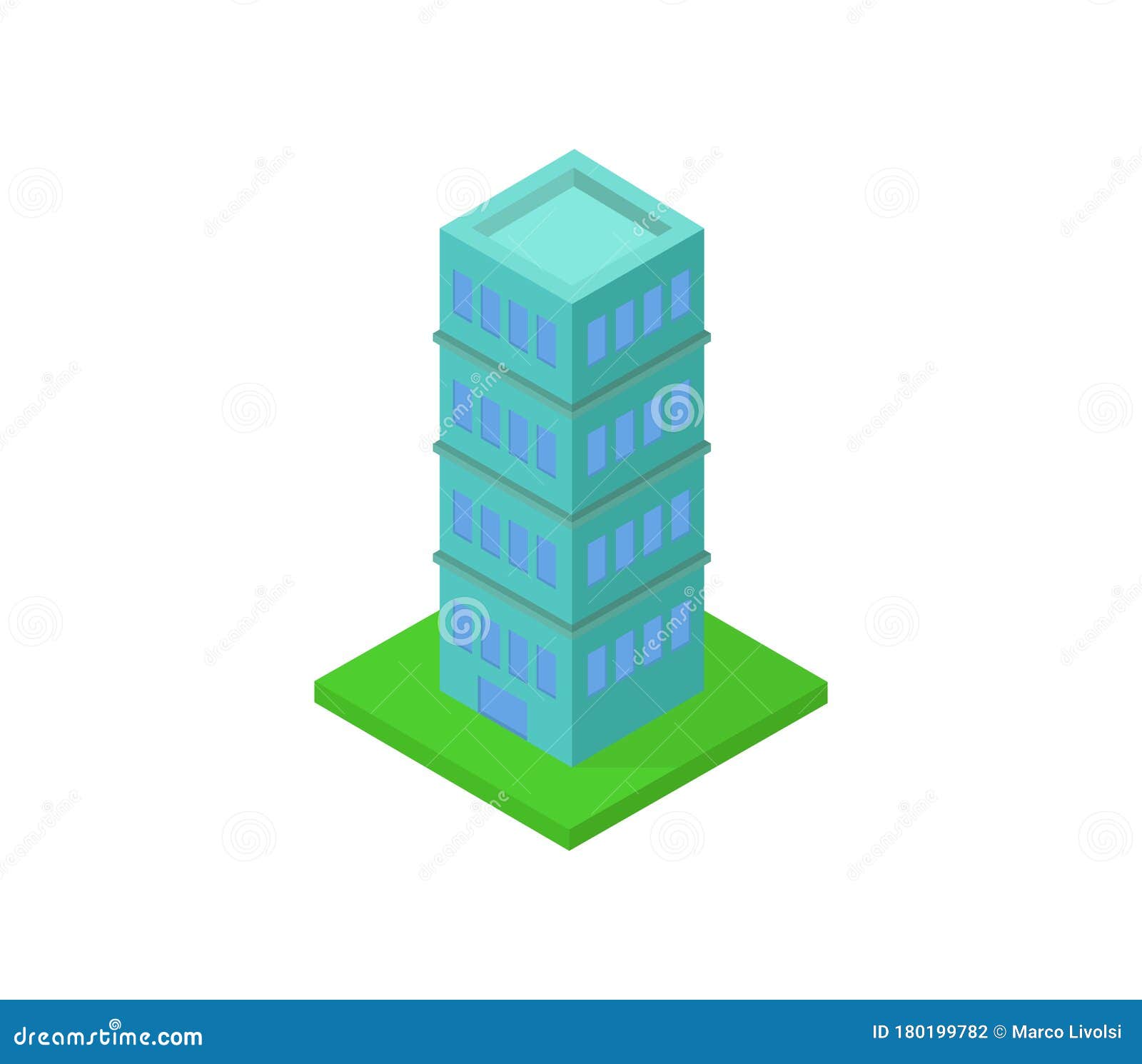 Isometric Skyscraper Icon Illustrated in Vector on White Background ...