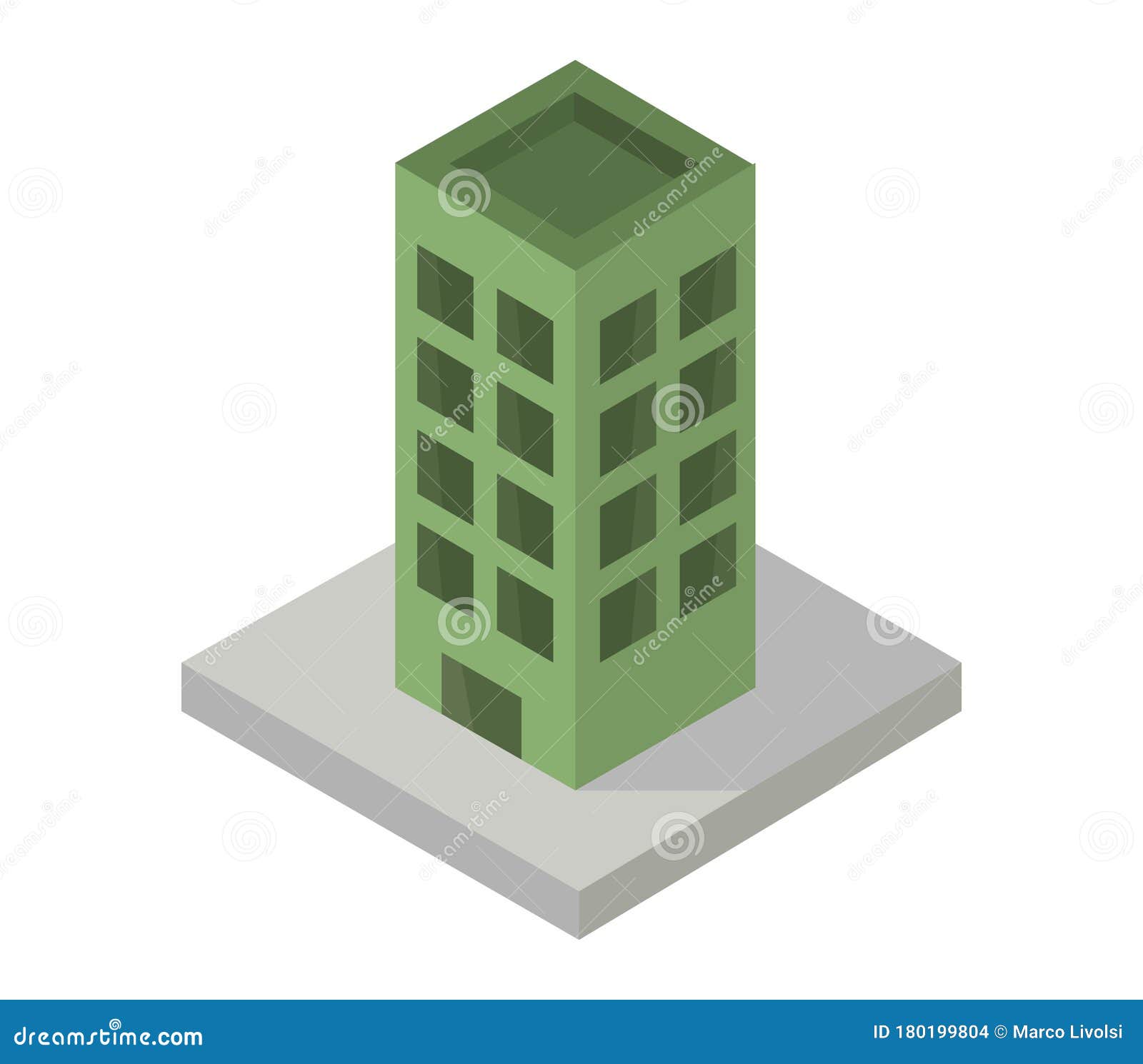 Isometric Skyscraper Icon Illustrated in Vector on White Background ...