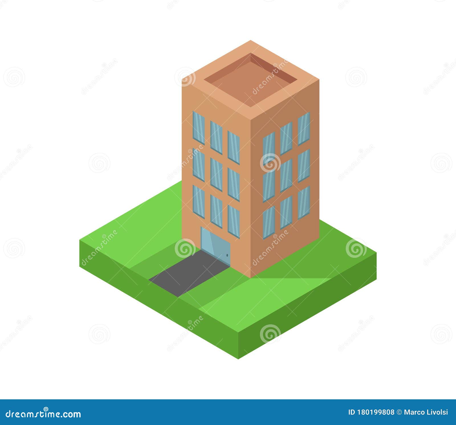 Isometric Skyscraper Icon Illustrated in Vector on White Background ...