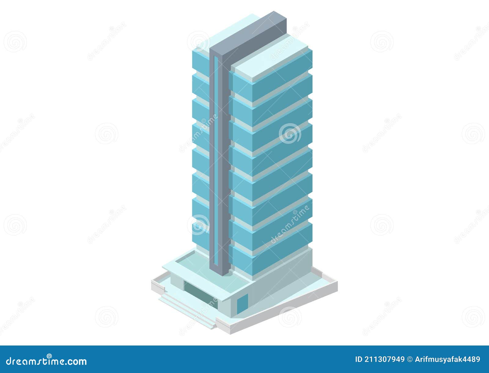 Isometric Skyscrapers Offices Building Stock Vector - Illustration of ...