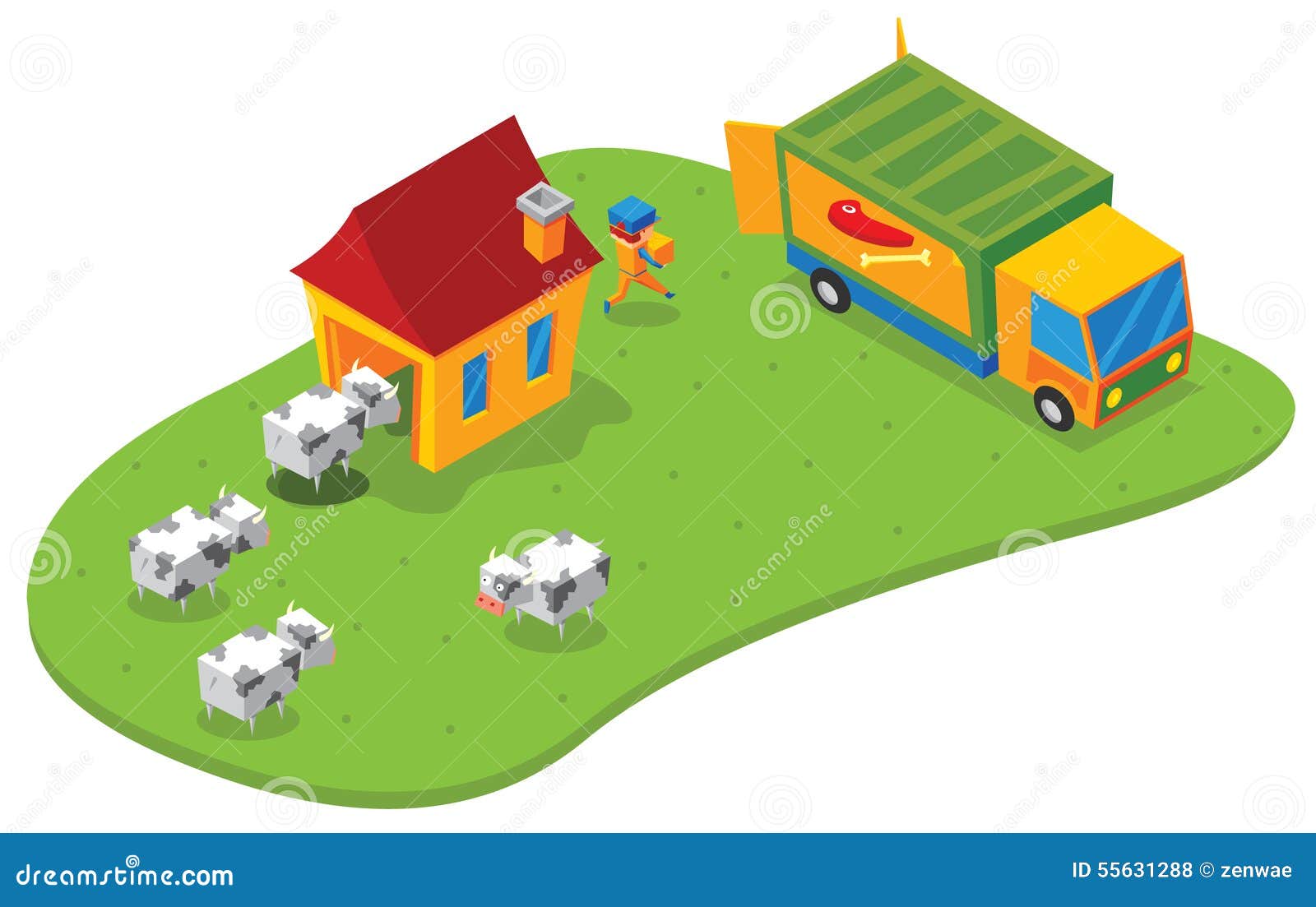 Isometric Slaughtering House Stock Vector - Illustration of ...