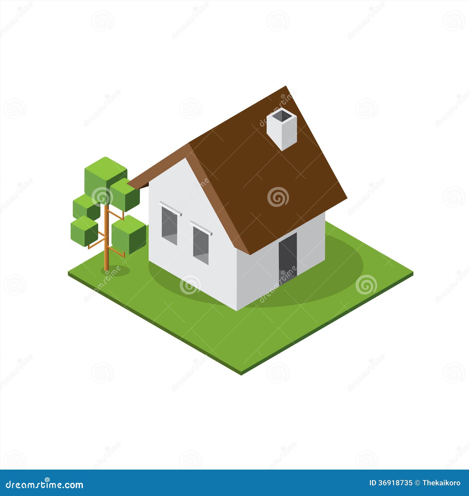 Isometric Small House stock vector. Illustration of outdoor - 36918735