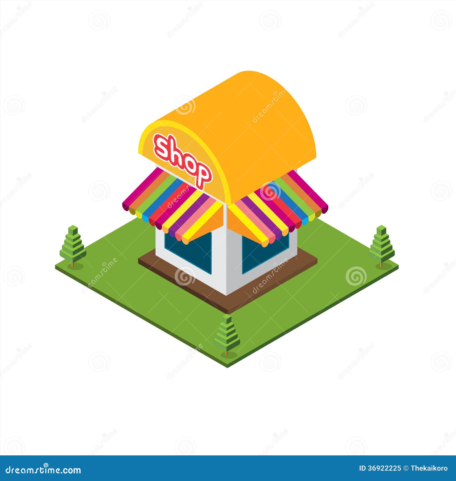 Isometric Small Shop stock vector. Illustration of handwork - 36922225