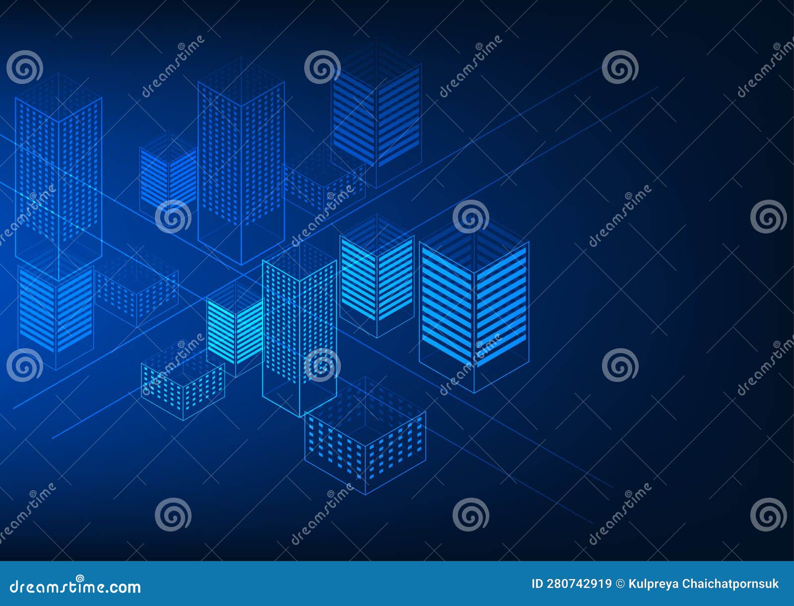 Isometric Smart City Simulation Background Smart City Concept without ...