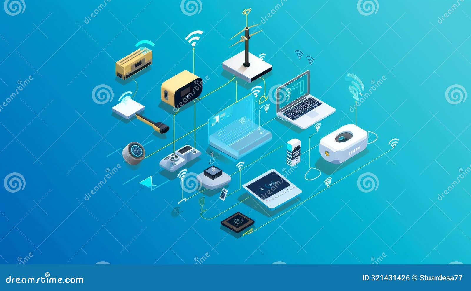 Isometric Smart Devices Network Illustration Stock Illustration ...